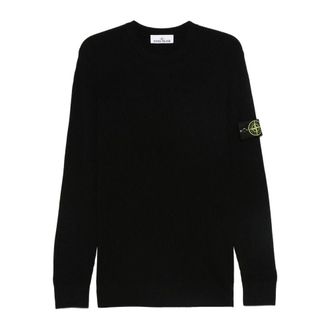 Stone Island Pull col rond c&ocirc;tel&eacute; - Homme - Pulls - Noir - Taille: 2XL