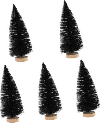 TOPBATHY Mini Weihnachtsbaum 5st Kleiner Schwarzer Weihnachtsbaum Halloween-weihnachtsbaum Mini-weihnachtsbäume Für Den Tisch Mini Tannenbaum Künstlich Künstli