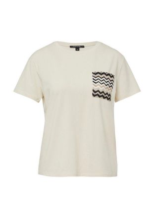 Comma Kurzarmshirt T-Shirt Jersey-T-Shirt mit Brusttasche
