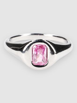 Blue Tomato Pink Stone Signet Ring Schmuck silver stainless steel