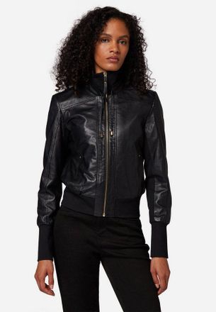 Ricano Lederjacke Cara Lederjacke mit Strickkragen und Rei&szlig;verschluss