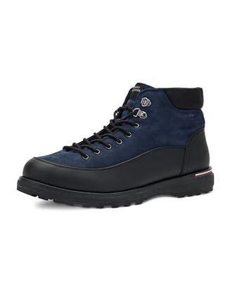 Tommy Hilfiger Bottes Homme Corporate Outdoor Nubuck Boot en Cuir, Bleu (Desert Sky), 43