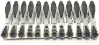 MSV Wäscheklammern Wäscheklammer Set mit Soft-Grip - UV beständig - Anthrazit - 12 Stück