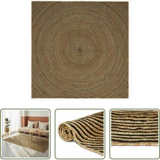 vidaXL vidaXL Wohnzimmer - Teppich Nat&uuml;rlich und Schwarz 240 x 240 cm Jute