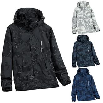 Generic Veste camouflage imperm&eacute;able pour homme, veste camouflage classique &agrave; manches longues avec imprim&eacute;s, coupe-vent, fermeture &eacute;clair, avec poches, haut l