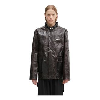 Wales Bonner Wales Bonner - Vision Leather Jacket - Homme - Vestes - Brun - Taille: L
