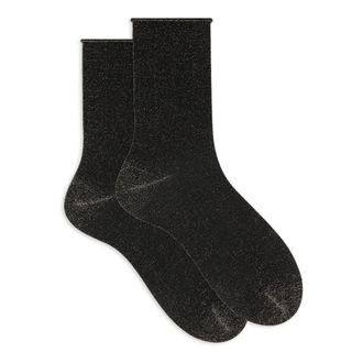 Gallo Gallo, Femme, Sous-vêtements, Brun, Taille: ONE Size Super Short Volcano Lurex Socks