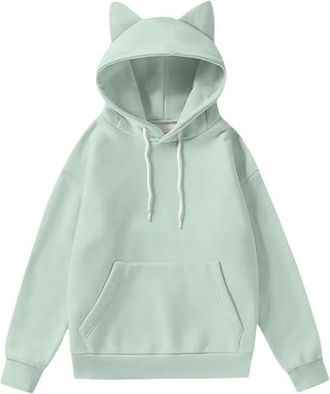 Generic Sweats à capuche avec oreilles pour femme surdimensionnés - Sweat à capuche à manches longues pour femme - Vêtements de sport pour sport - Veste de sp