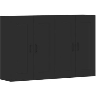 vidaXL Wandschr&auml;nke 2 Stk. Schwarz Holzwerkstoff - Vidaxl