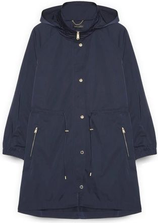 Fiorella Rubino Femme, Manteaux, Bleu, Taille: 44 FR Parka Longue avec Capuche