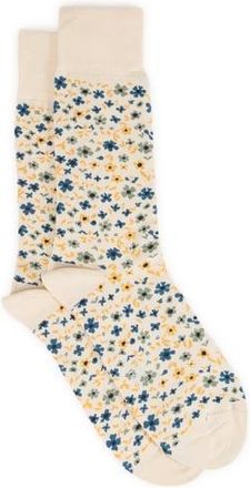 Au Printemps Paris Chaussettes mi-hautes &agrave; fleurs en coton m&eacute;lang&eacute;