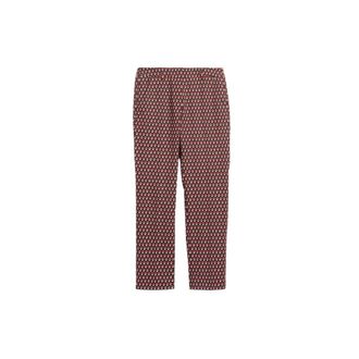 Max Mara Geometrische Baumwollhose im Nachtstil - - Trousers - Damen - Braun - 3XS