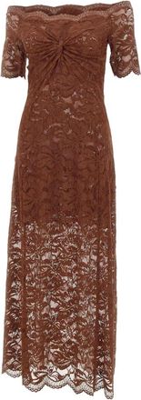 Paco Rabanne Femme, Robes, Brun, Taille: 38 FR Long Dress in Lace