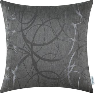 CaliTime Kissenbezüge, Kissenhülle Pack von 1 Kissenbezüge Dekokissen Covers Cases, Modern Circles Ringe Geometrisch, 45cm x 45cm, Grau