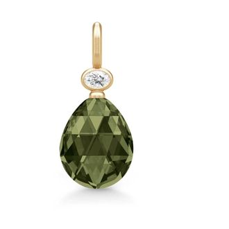 Julie Sandlau Femme, Accessoires, Jaune, Taille: ONE Size Pendentif Olive Verte avec Zircone