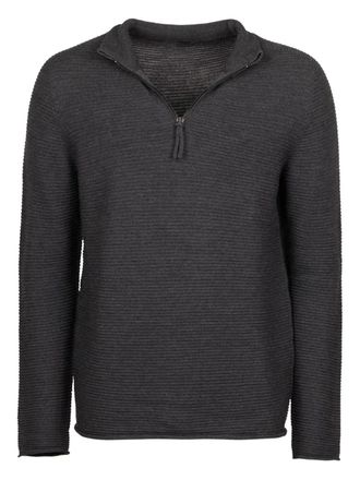 Hannes Roether zip ribbed T-shirt - Grau