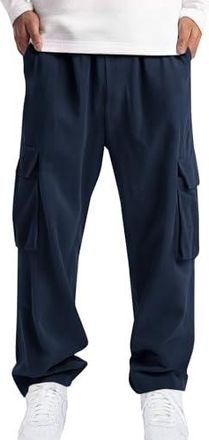Generic Pantalon de travail décontracté en velours côtelé uni pour homme - Pantalon cargo vintage - Léger - Jambe droite - Super doux - Pantalon de marche et 