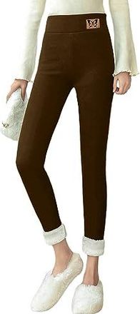 Generic Legging doublé en polaire pour femme - Collants thermiques chauds pour femme - Polyvalent - Chaud - Pantalon de yoga épais - Pantalon de yoga urbain -