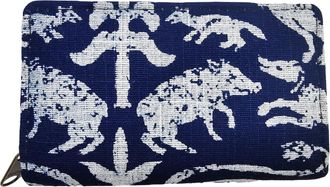 Panasiam Portemonnaie Geometrix | Geldbörse aus Baumwolle | 2 Größen | Geldbeutel Purse Wallet | vegan & fair, Leo Dark, 15x10cm