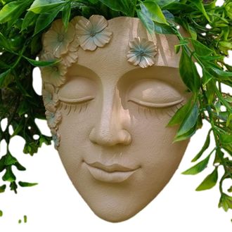 Generic Wand-Pflanzgefäß aus Harz, Pflanzenkopf, Blumentopf aus Harz für Sukkulenten, Wandblumentopf, Blumentopf für Innen und Außen, Dekoration