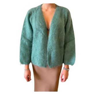 Dixie Femme, Pulls, Vert, Taille: 38 FR Cardigan &agrave; effet peluche
