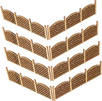 PartyKindom Miniatur Garten Holzzaun 8 Stück Holz Kleiner Zaunmodell Sandtisch Gartendeko Flexibler Zaun Für Selbstgemacht Miniaturlandschaft Und Topfpflanzen