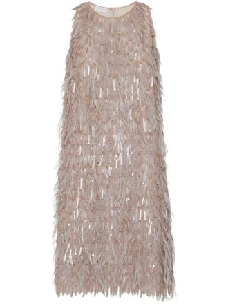Brunello Cucinelli robe courte Dazzling &agrave; broderies - Tons neutres