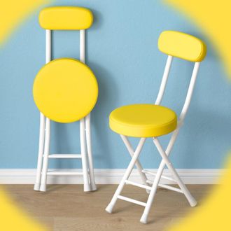 Generic Tragbarer, Faltbarer Barhocker mit R&uuml;ckenlehne - Klappstuhl f&uuml;r K&uuml;che, Wohnzimmer, Schreibtisch - Sitzl&ouml;sung f&uuml;r kleine R&auml;ume