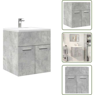 vidaXL Waschbeckenschrank Betongrau 41x38,5x46 cm Holzwerkstoff - Waschbeckenschrank - Waschbeckenschr&auml;nke - Waschtisch - Waschtischunterschrank