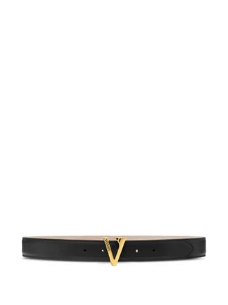 Versace ceinture en cuir à boucle - Noir
