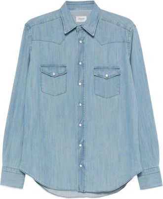 Drumohr Homme, Chemises, Bleu, Taille: 2XL Camicia in denim leggera