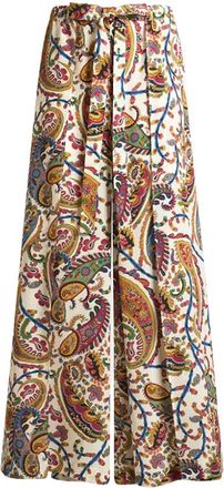 Etro Femme, Pantalons, Multicolore, Taille: 40 FR Beach Wide Leg Pants with Belt