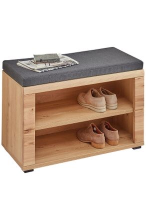 Linea Natura Garderobenbank, Eiche, Esche, Holz, Esche, massiv, 1-Sitzer, F&uuml;llung: Schaumstoff, Polyethersulfon (Pes), 80x53x40 cm, in verschiedenen Gr&ouml;&szlig;en erh&auml;ltl