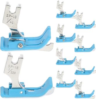 Supvox Supvox 10 St&uuml;ck Schmale Rechte N&auml;hf&uuml;&szlig;e Industrien&auml;hfu&szlig; Zubeh&ouml;r mit Integriertem Messer f&uuml;r Pr&auml;zises Kantenn&auml;hen Kompatibel mit Singer und Weiteren Ind