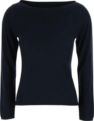 Max Mara haut en maille &agrave; encolure bateau - Bleu
