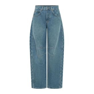 Marine Serre Moon Laser Baggy Jeans - - Jeans - Damen - Blau - M