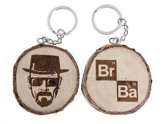 Generico Porte-cl&eacute;s en bois naturel avec Walter White, Breaking Bad, Heisenberg