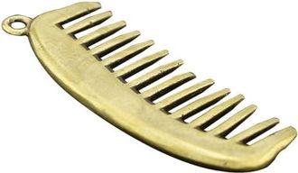 Angoily Porte-Cl&eacute;s D&eacute;coratif de Peigne R&eacute;tro en Cuivre Dor&eacute; Mini Accessoire Artisanal pour D&eacute;coration DIY Breloque Peigne Vintage Ornement &Eacute;l&eacute;gant pour Porte-