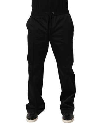 Dolce & Gabbana Black Drawstring Cotton Jogger Men Sweatpants Pants