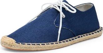 Alexis Leroy Espadrilles pour Hommes Plate en Toile à Lacets Bleu 41 EU