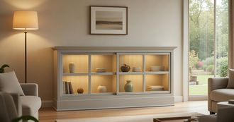 Maison Belfort home24 Sideboard I 191 x 84 x 49cm Grau/Granit/Pinie Creme