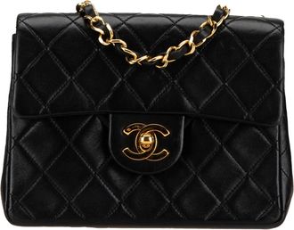 Chanel Hobo Bags - Small Square Quilted Lambskin Flap - Gr. unisize - in Schwarz - f&uuml;r Damen