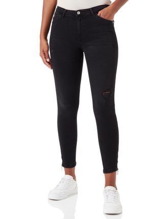 Only Damen Onlkendell Reg Sk Zip Ank des Box, Black Denim, 27W / 32L