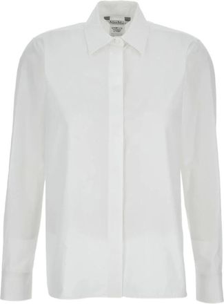 Max Mara Femme, Blouses et Chemises, Blanc, Taille: 36 FR Chemise Classique en Popeline de Coton