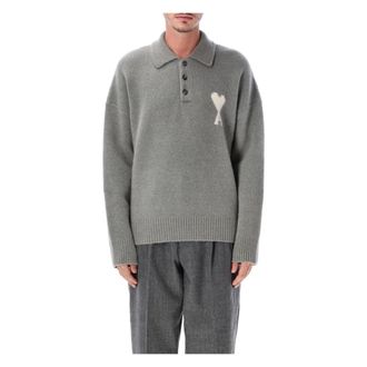 Ami Homme, Pulls, Gris, Taille: S Polo Ami de Coeur