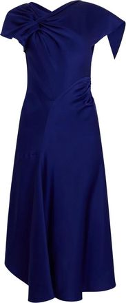 Victoria Beckham Femme, Robes, Bleu, Taille: 36 FR Robe Asym&eacute;trique Drap&eacute;e
