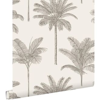ESTAhome Estahome - papier peint palmiers beige clair