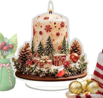 Generico Weihnachtsdekoration - Weihnachtsschild f&uuml;r den Schreibtisch aus Acryl, Tischdekoration und Festlichkeiten f&uuml;r Zuhause, B&uuml;ro, Hochzeit, Tischdecke, Vi