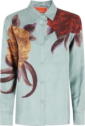 La DoubleJ Femme, Blouses et Chemises, Multicolore, Taille: 38 FR Floral Silk Shirt