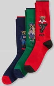 Ralph Lauren Socken mit B&auml;renmotiv im 3er-Pack aus Baumwollmix